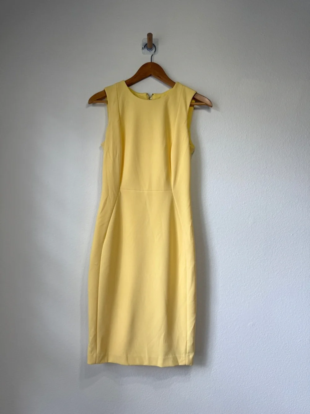 Calvin Klein | Dresses | Calvin Klein Yellow Sheath Dress Size 4 ...